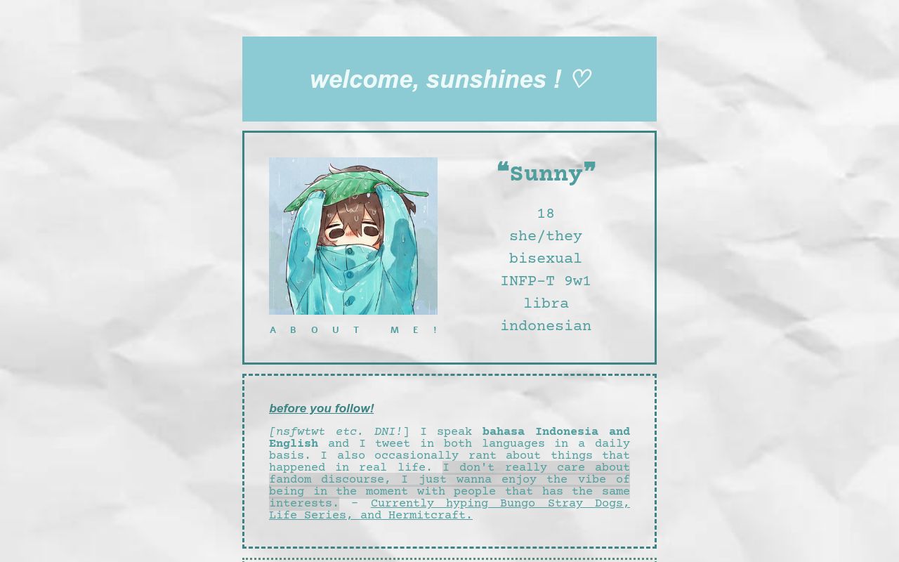 sunny's carrd